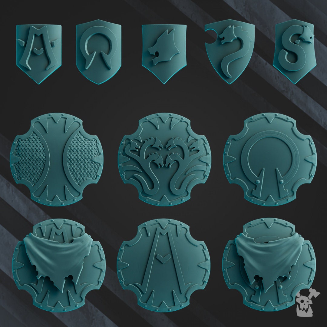 Scylla Legion Shields and Shoulder Guards Sci-fi Wargaming 28mm Scale ...