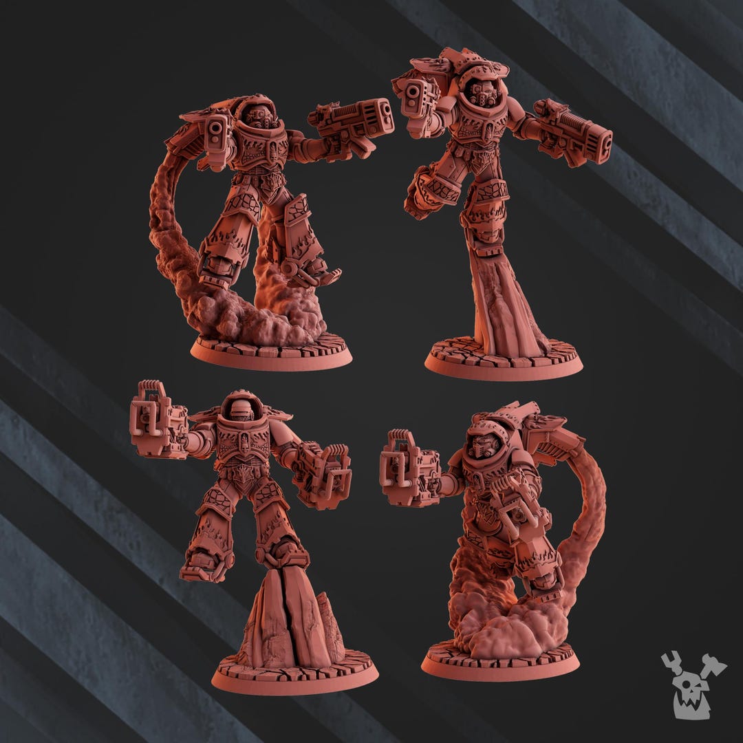 Dragon Armor Jetpack Squad | Sci-fi | Wargaming | 28mm Scale - Etsy