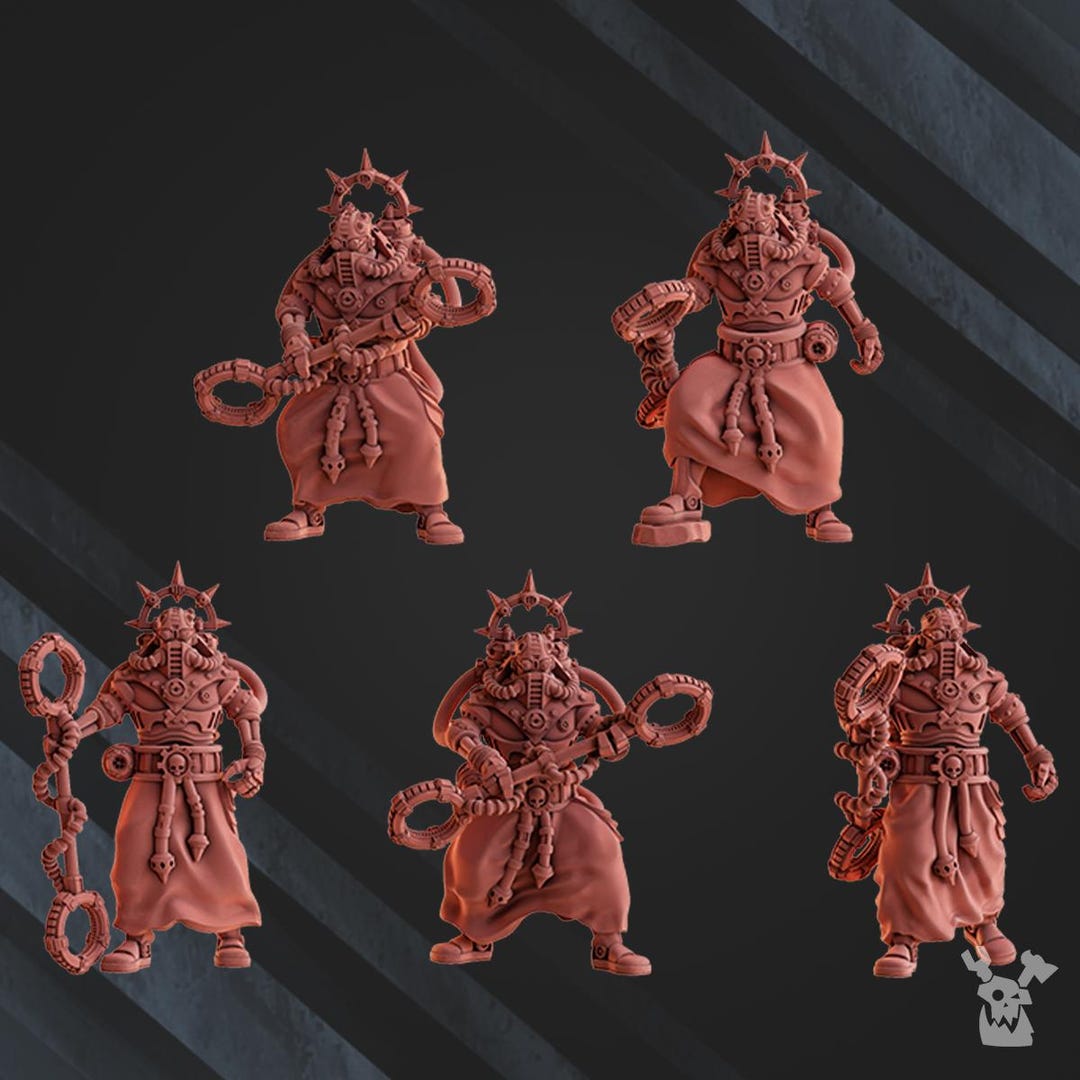 Machine Cult Shock Priests With Staff | Sci-fi | Wargaming | 28mm Scale ...