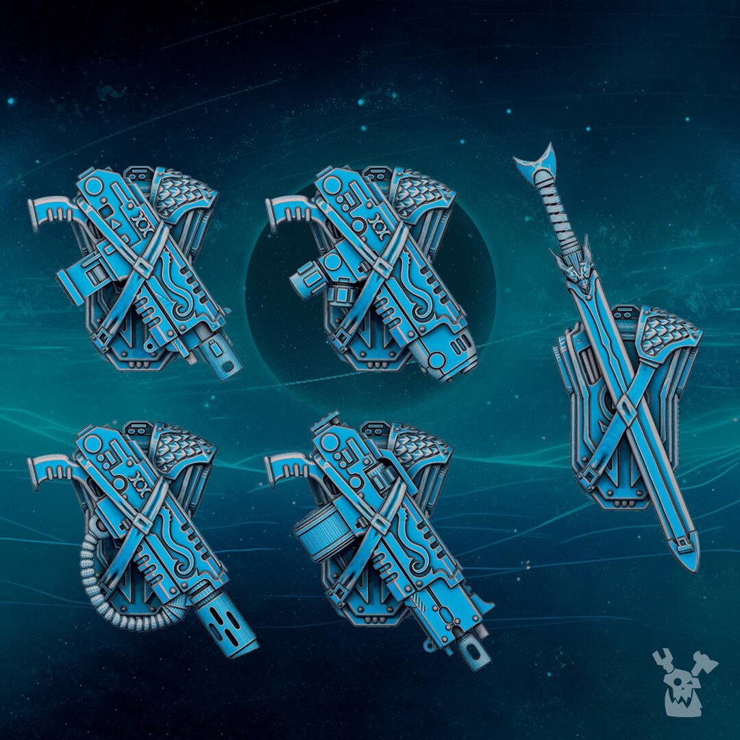 Scylla Weapon Backpacks Set | Sci-fi | Wargaming | 28mm Scale - Etsy