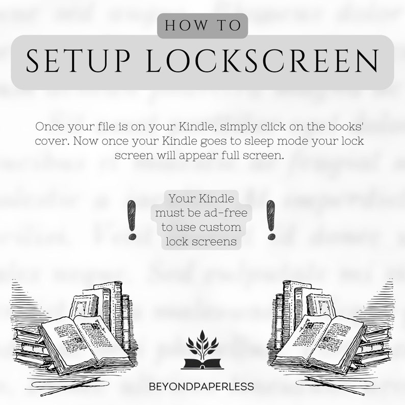 Custom Kindle Lock Screen Screensaver Design, Personalized Template ...