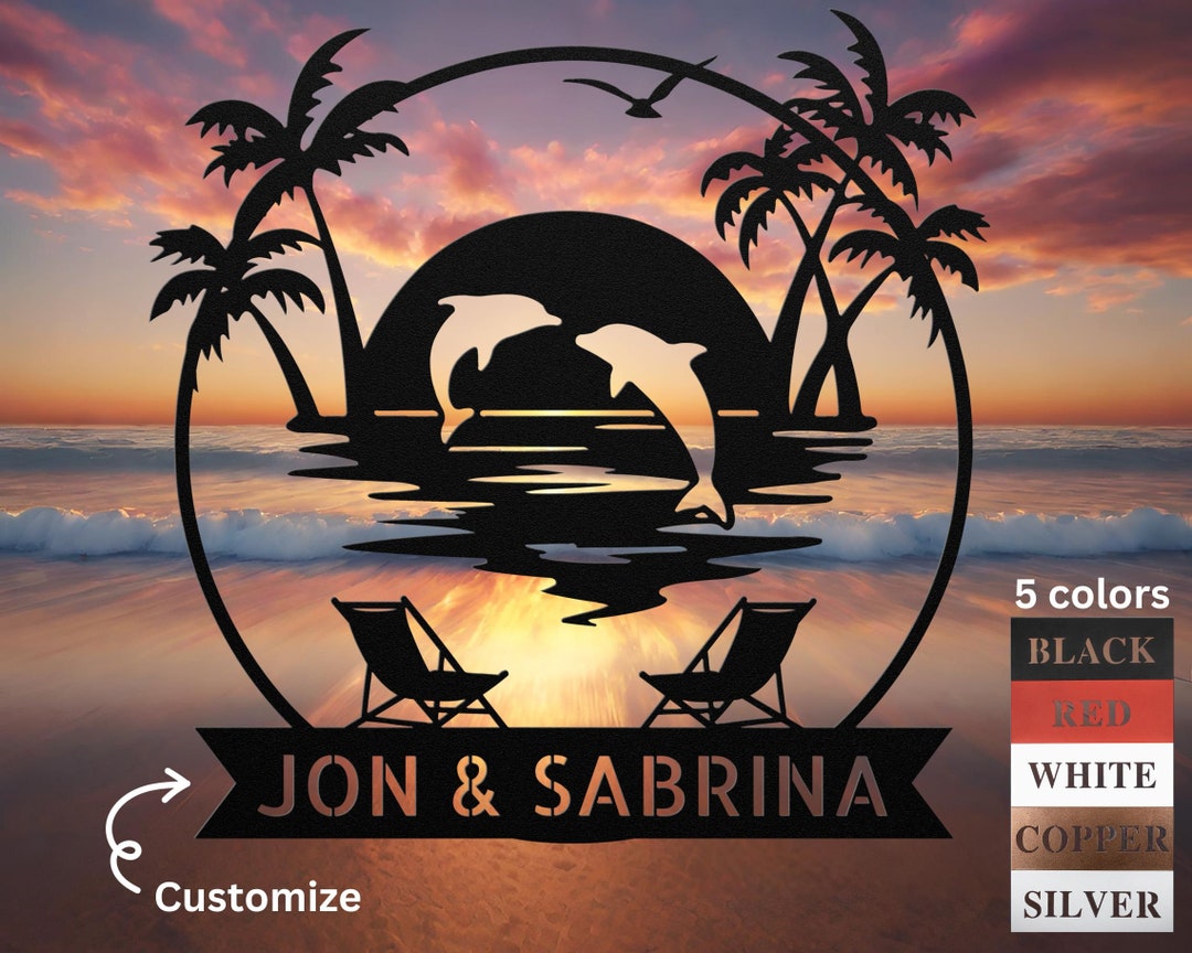 Personalized Beach Wall Art, Custom Beach House Metal Sign Décor. Great ...