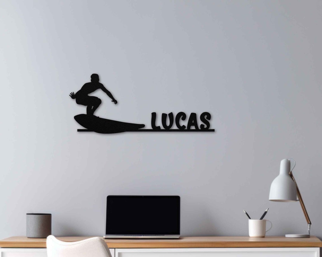 Personalized Surfer Gift. Custom Surfer Name Metal Wall Art. Surfing ...