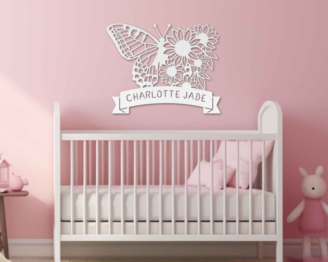 Personalized Girl Room Decor. Newborn Baby Custom Name Wall Art ...