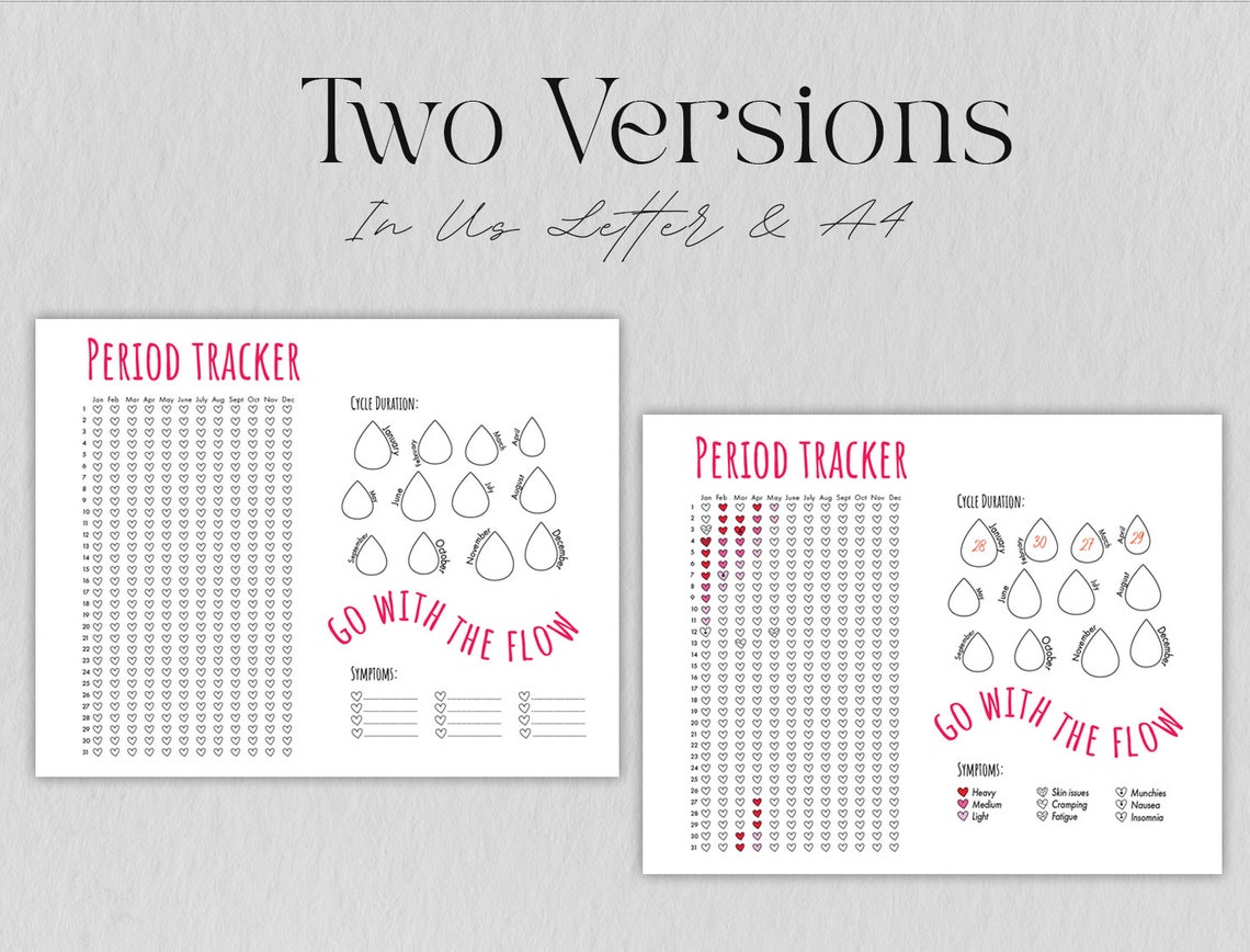 Printable Period Tracker, Period Log Template, Cute Period Journal ...