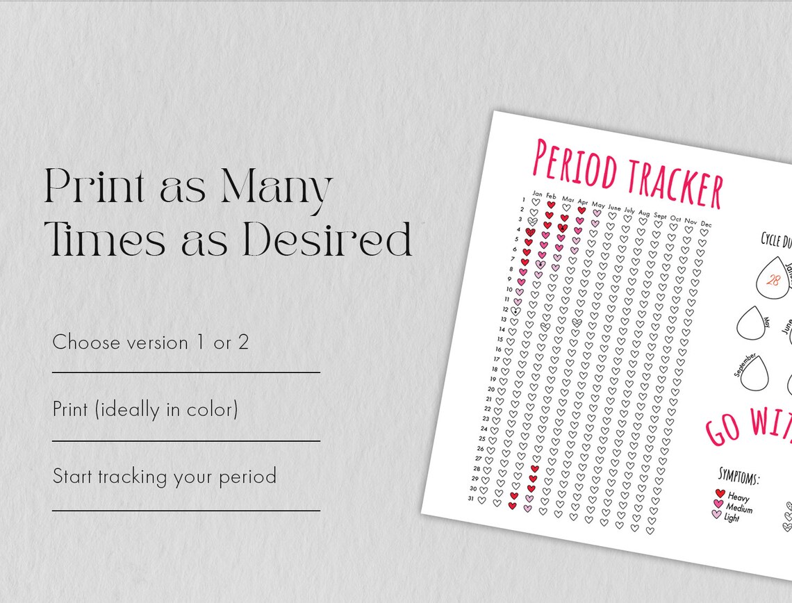 Printable Period Tracker, Period Log Template, Cute Period Journal ...