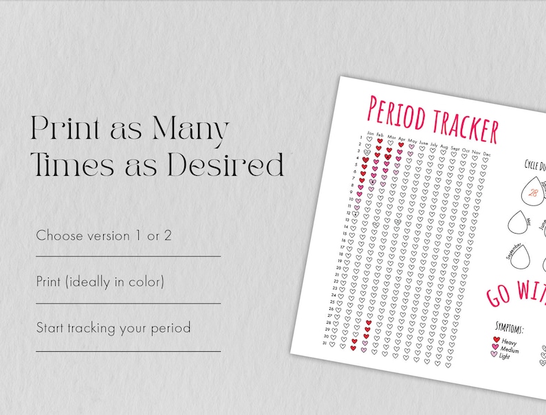 Printable Period Tracker, Period Log Template, Cute Period Journal ...