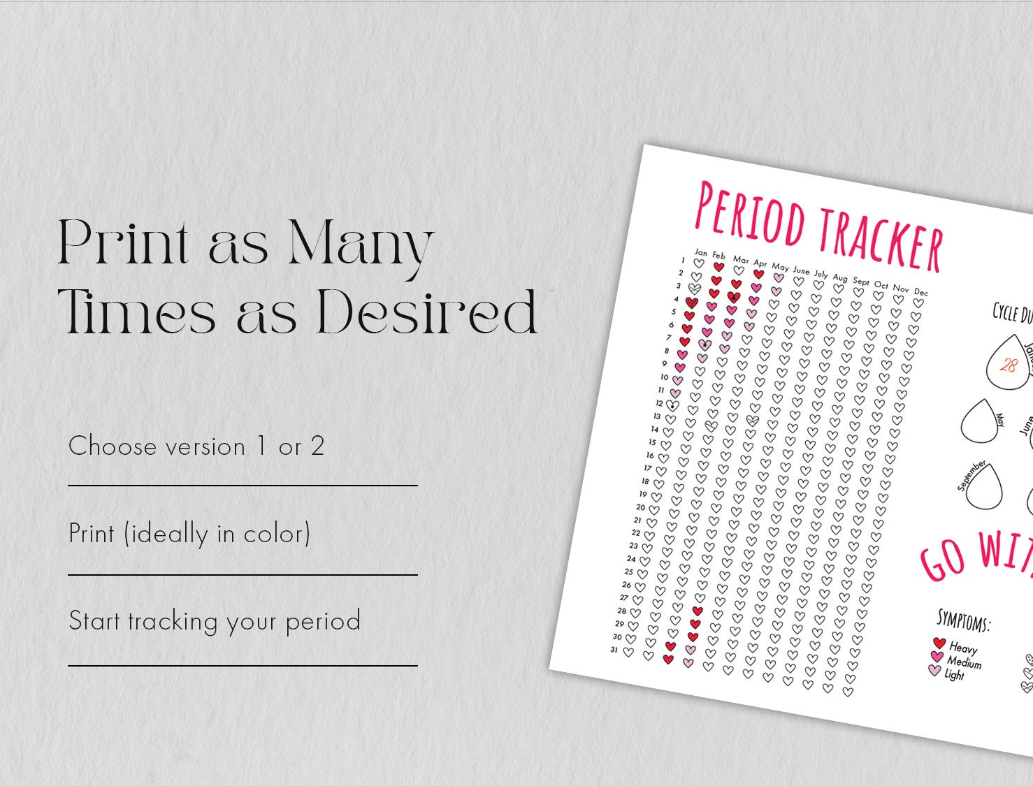 Printable Period Tracker, Period Log Template, Cute Period Journal ...