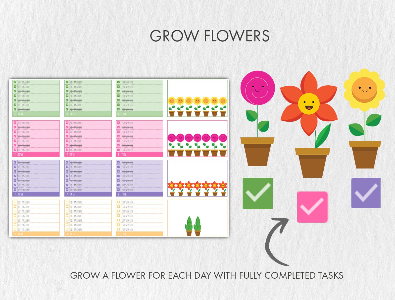 Rainbow Chore Chart, Personal Tasks Tracker, Daily Tasks Planner, Chore Google Sheets, Colorful ...