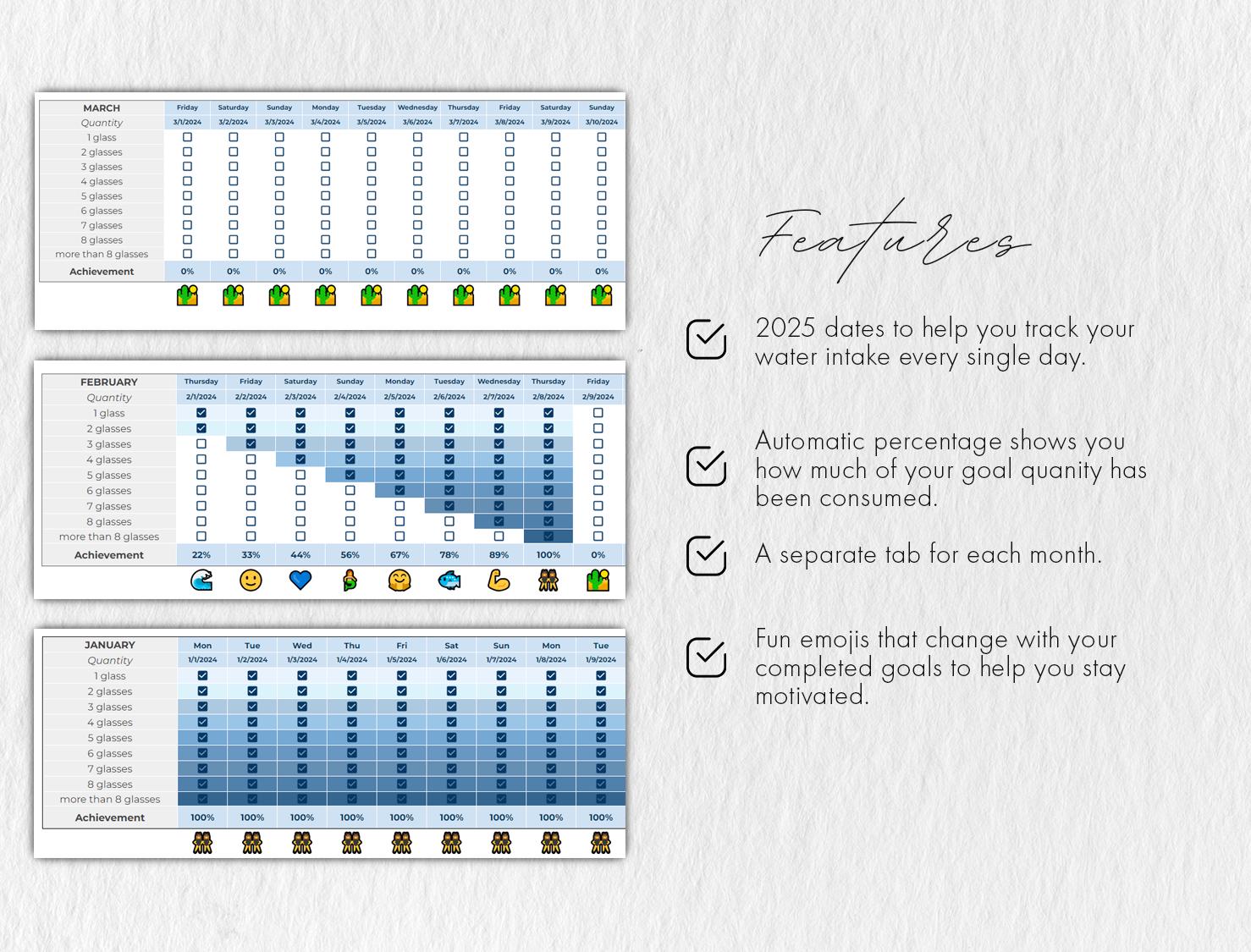 Water Intake Tracker Spreadsheet, Daily Water Intake Template Google ...