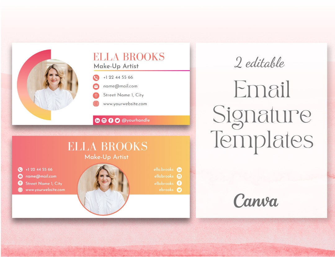 Editable Email Signature Templates: Canva Design (digital File) - Etsy