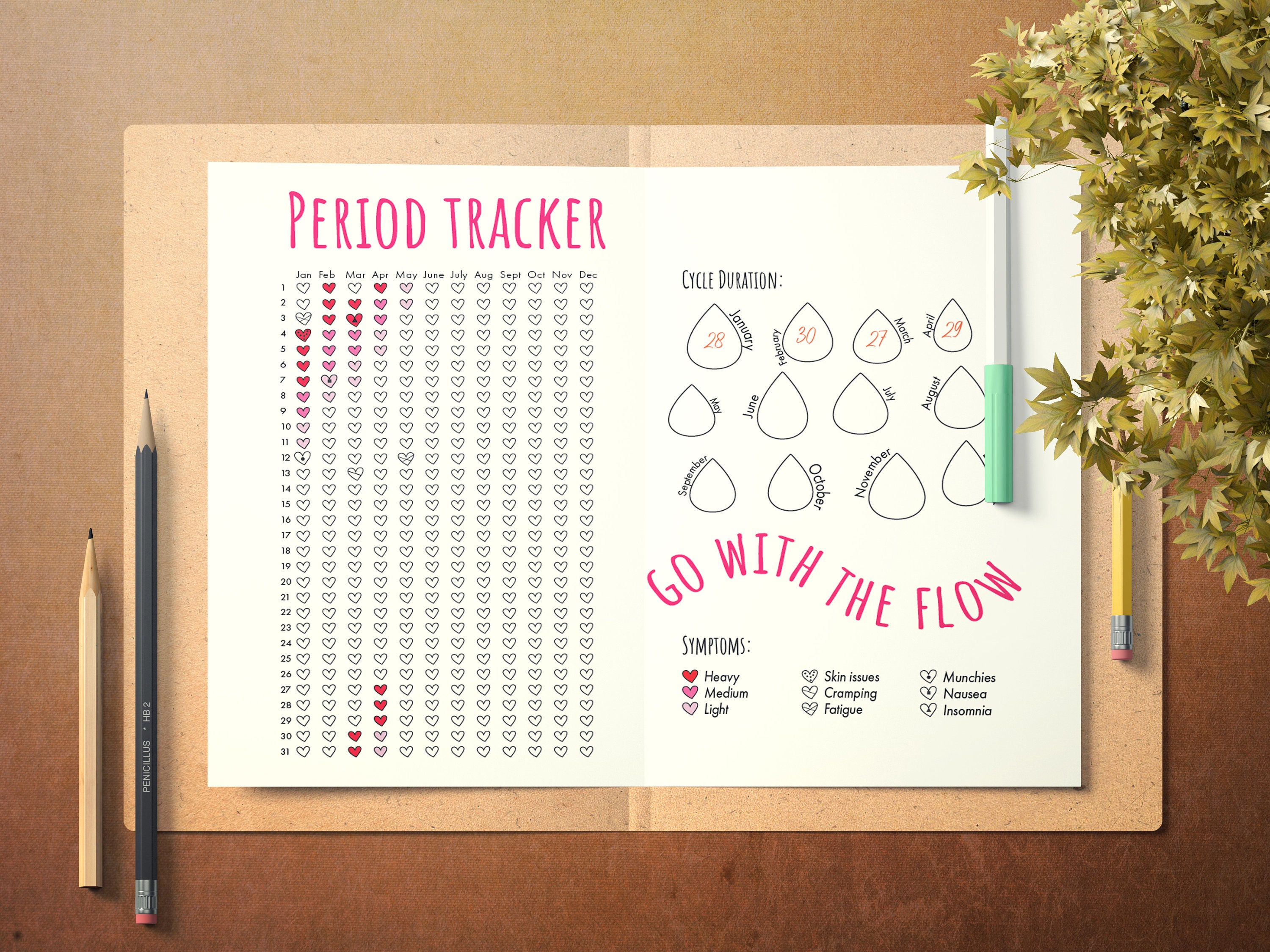 Printable Period Tracker, Period Log Template, Cute Period Journal ...