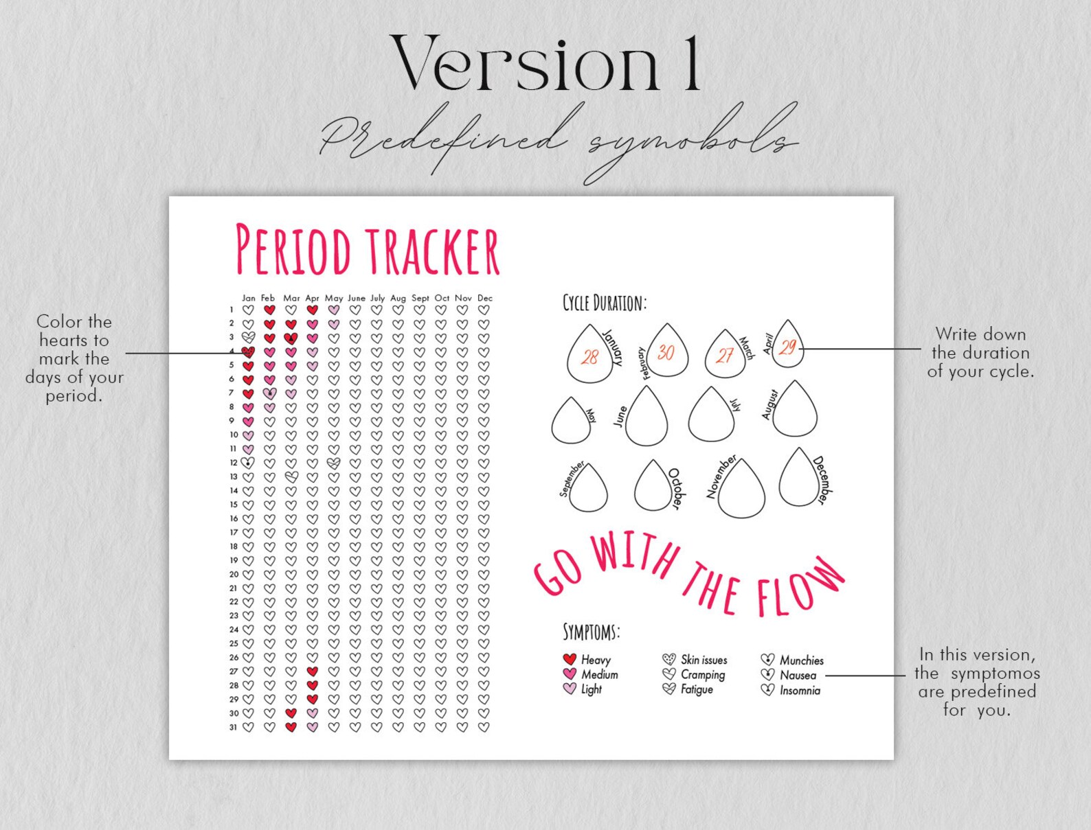 Printable Period Tracker, Period Log Template, Cute Period Journal ...