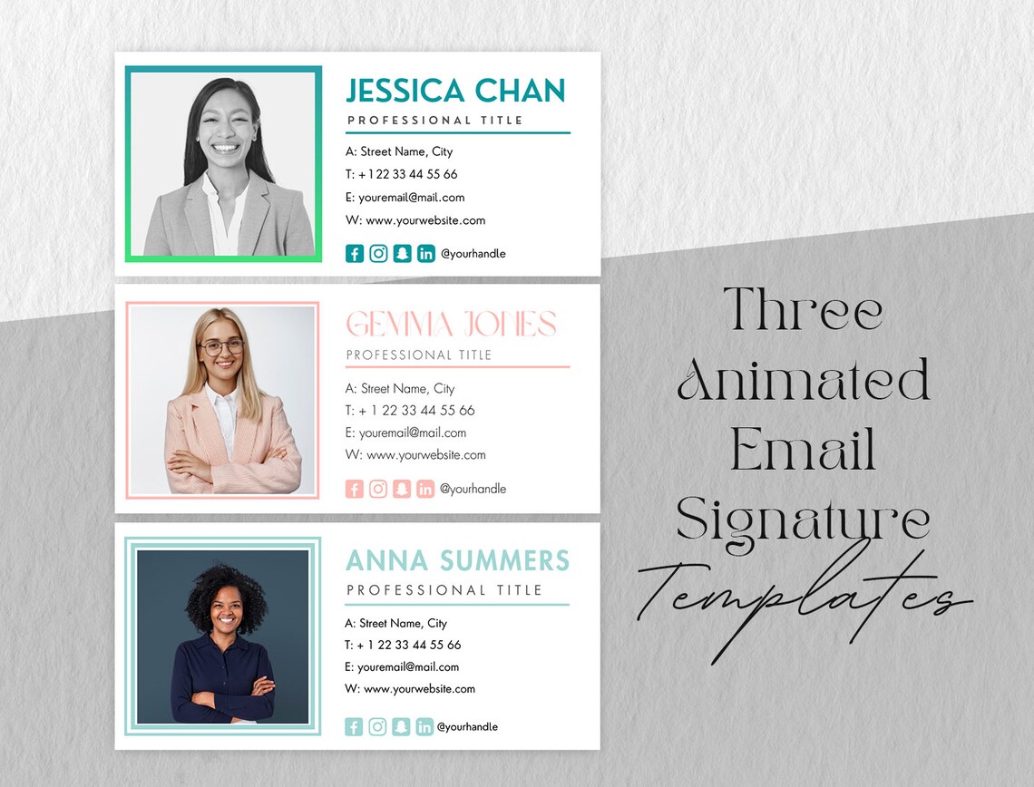 Animated Email Signature Templates: Canva Editable (digital File) - Etsy