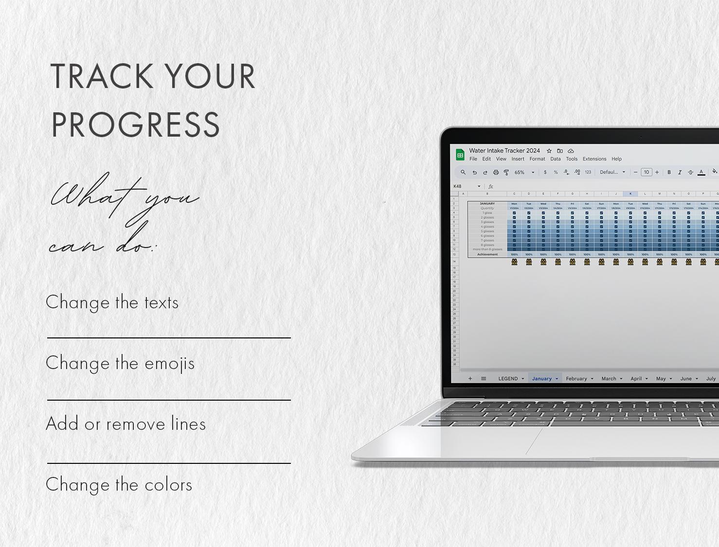 Water Intake Tracker Spreadsheet, Daily Water Intake Template Google ...