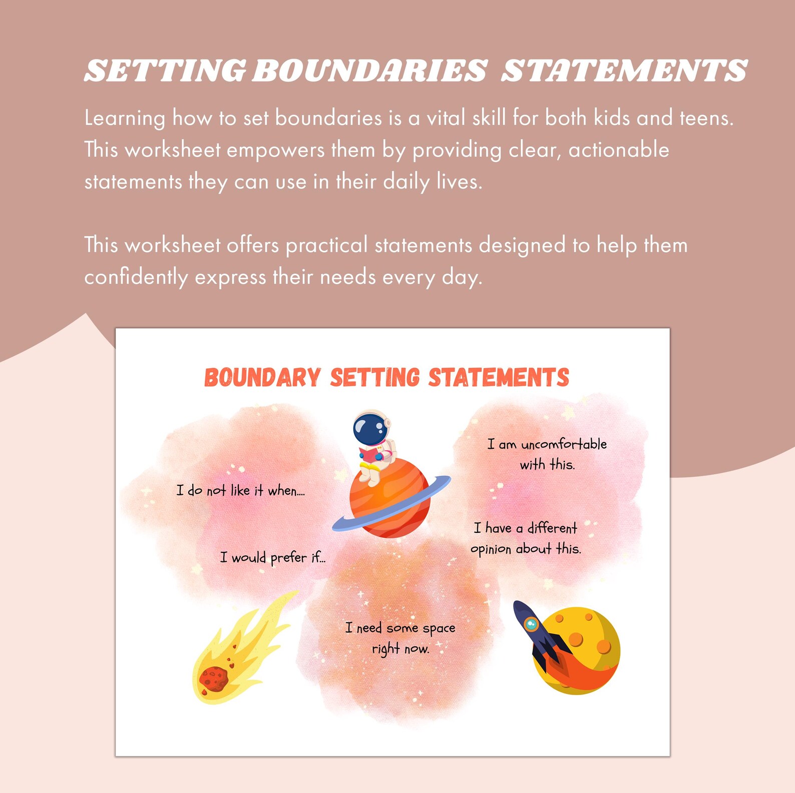 Setting Clear Boundaries Worksheet, Boundary Setting for Kids and Teens, Establish Boundaries ...