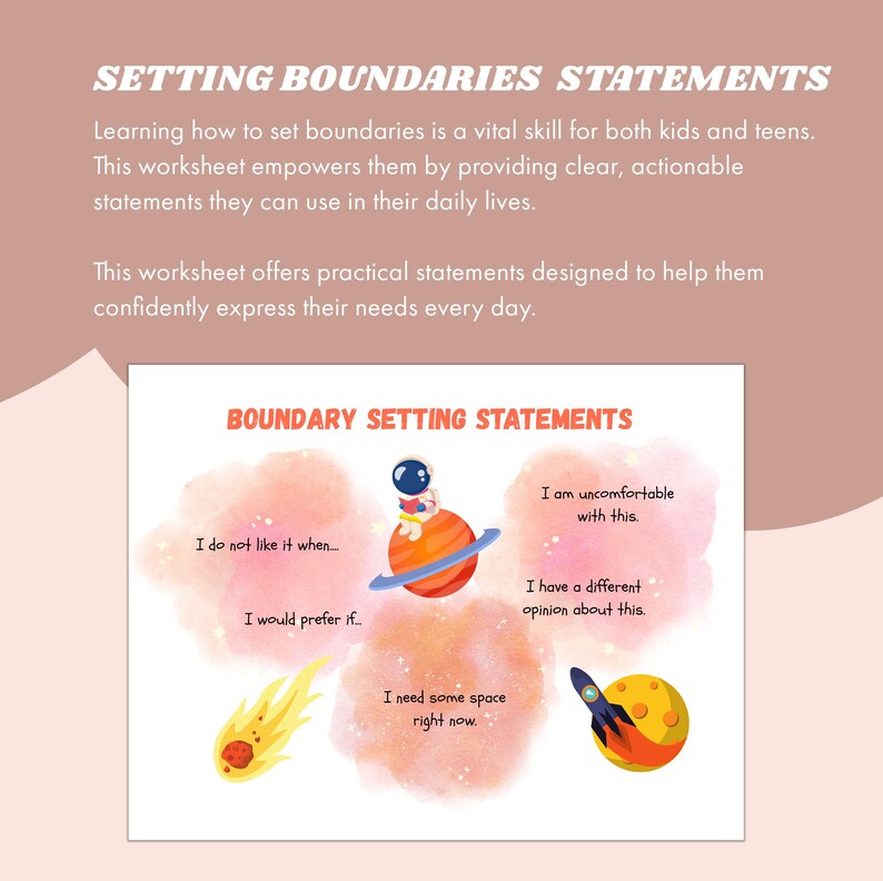 Setting Clear Boundaries Worksheet, Boundary Setting for Kids and Teens ...