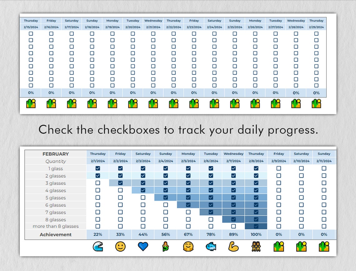 Water Intake Tracker Spreadsheet, Daily Water Intake Template Google ...