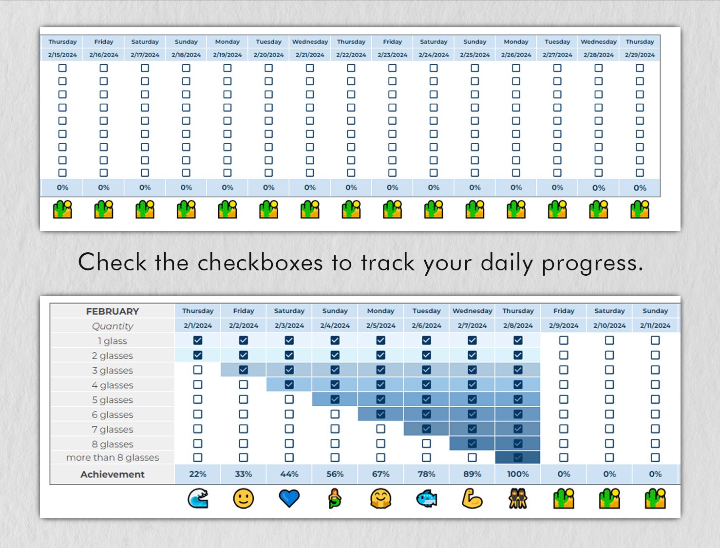 Water Intake Tracker Spreadsheet, Daily Water Intake Template Google ...