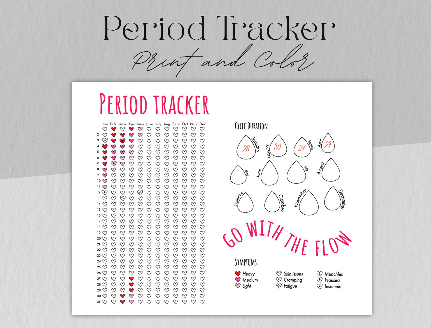 Printable Period Tracker, Period Log Template, Cute Period Journal ...