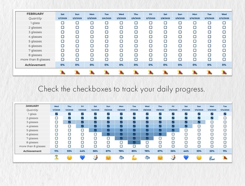 Water Intake Tracker Spreadsheet, Daily Water Intake Template Google ...