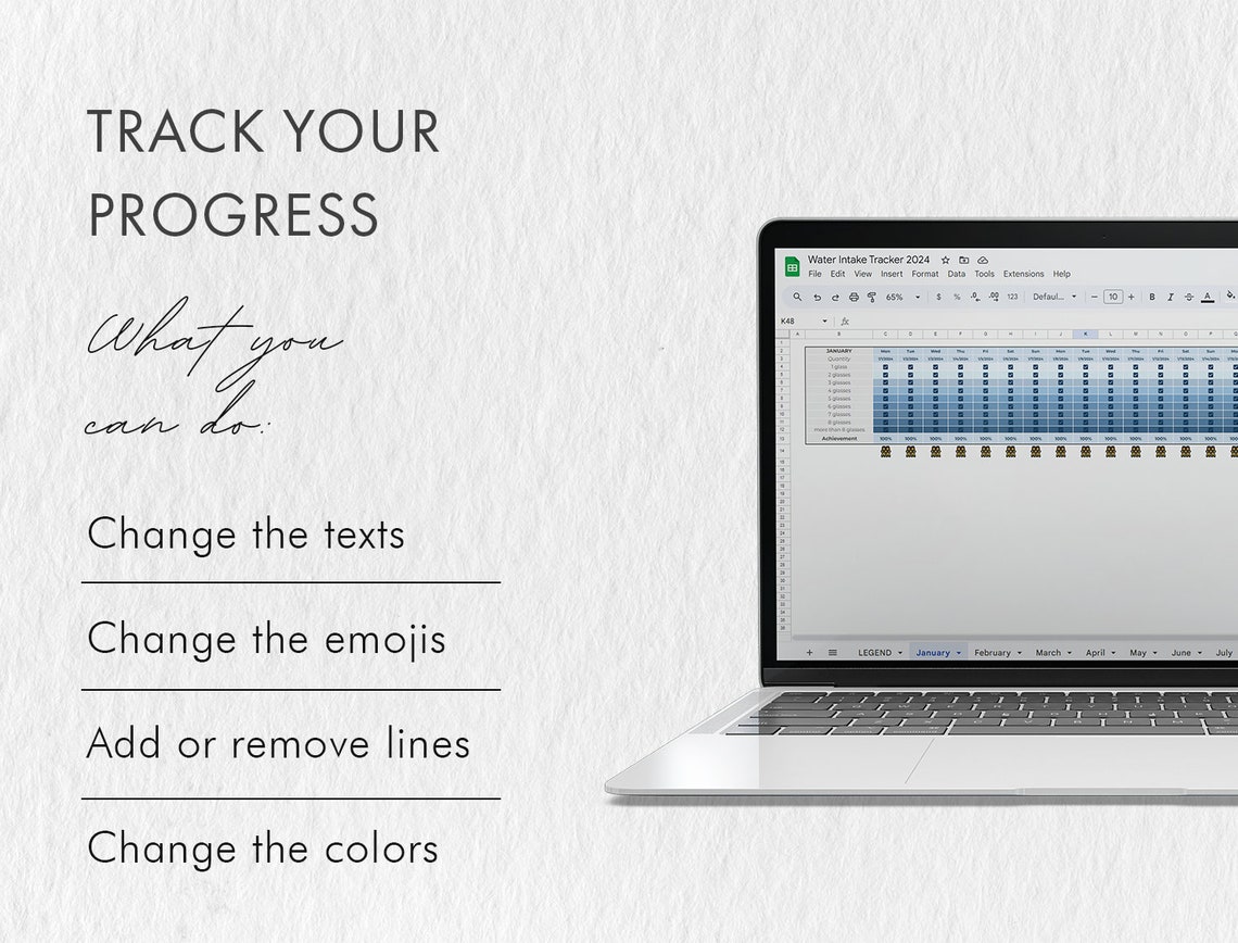 Water Intake Tracker Spreadsheet, Daily Water Intake Template Google ...