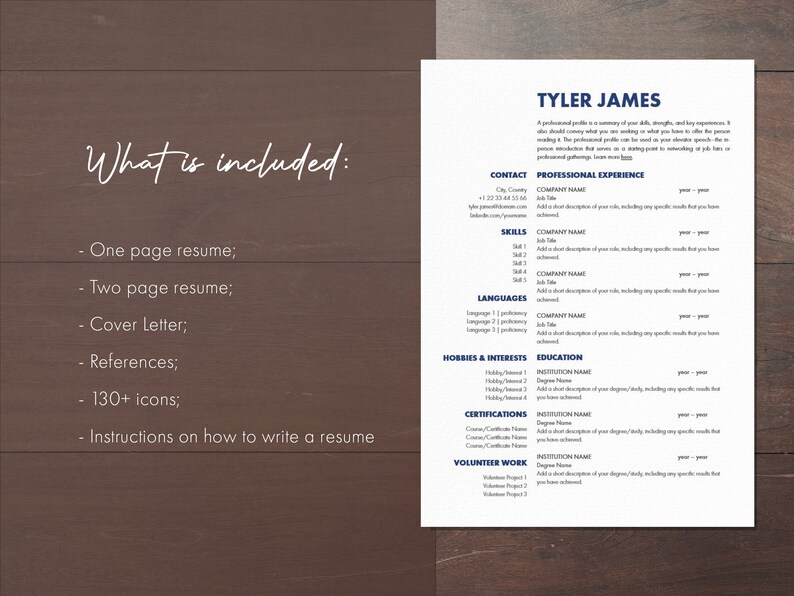 Professional One Page Resume Template, Minimalistic Creative CV ...
