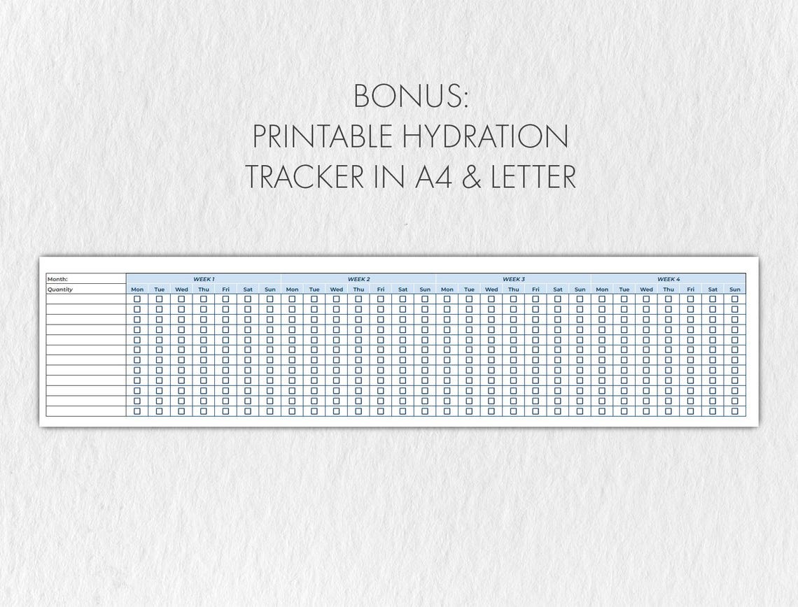 Water Intake Tracker Spreadsheet, Daily Water Intake Template Google ...