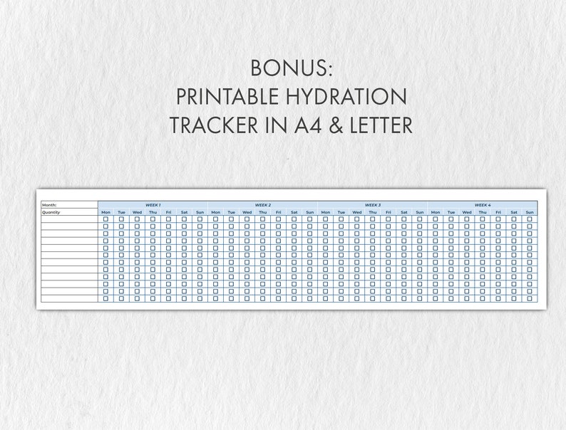 Water Intake Tracker Spreadsheet, Daily Water Intake Template Google ...