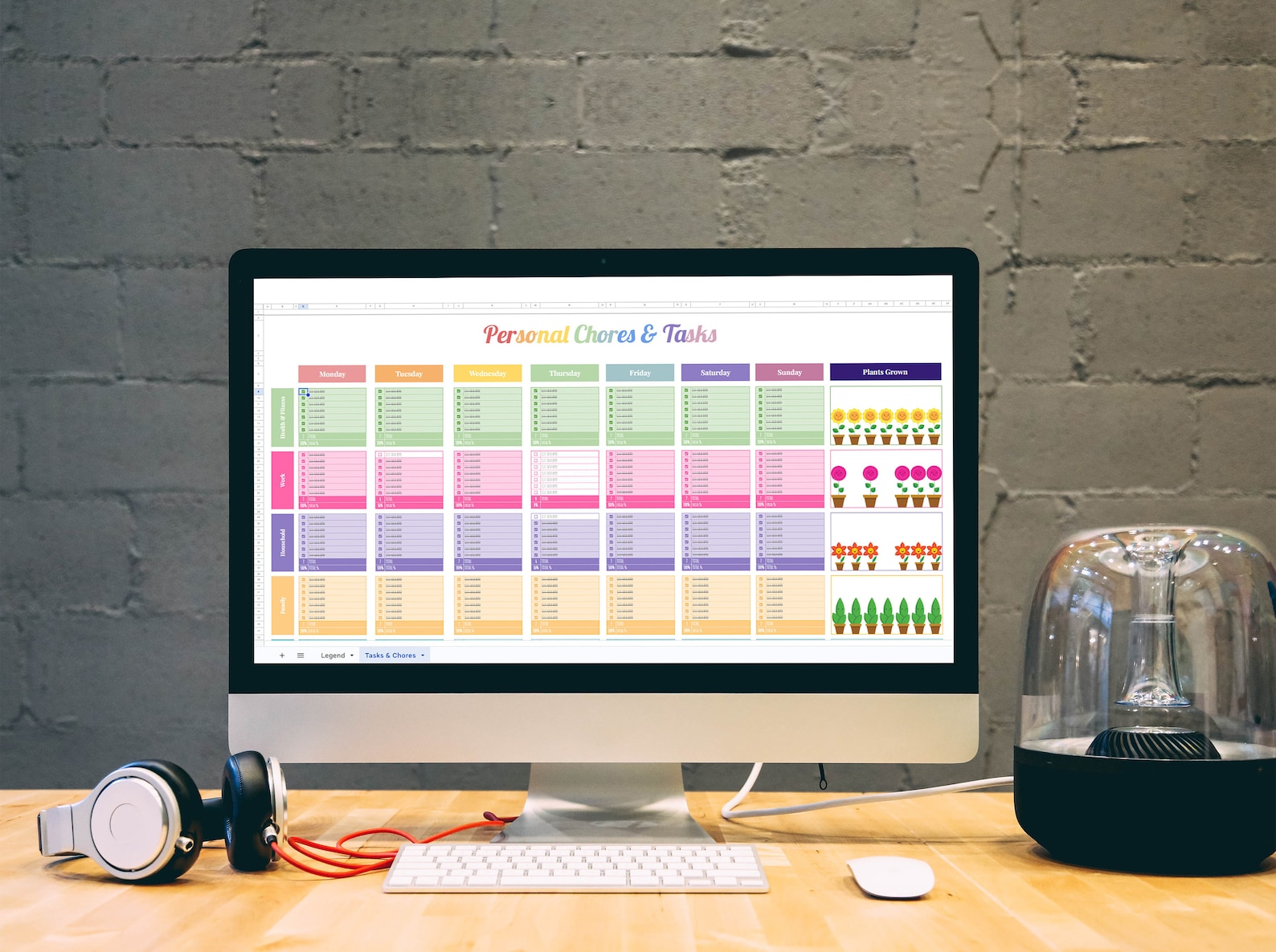 Rainbow Chore Chart, Personal Tasks Tracker, Daily Tasks Planner, Chore ...