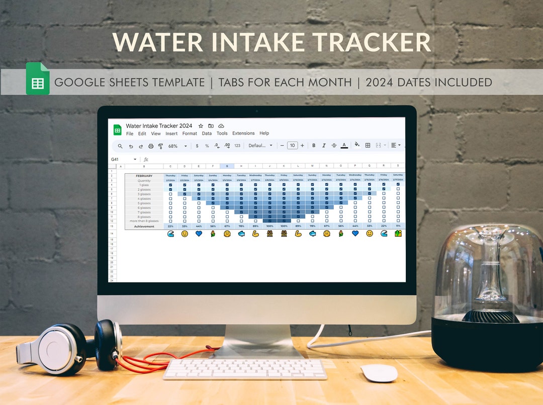 Water Intake Tracker Spreadsheet, Daily Water Intake Template Google ...