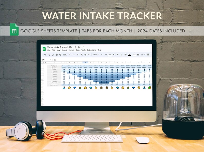 Water Intake Tracker Spreadsheet, Daily Water Intake Template Google ...