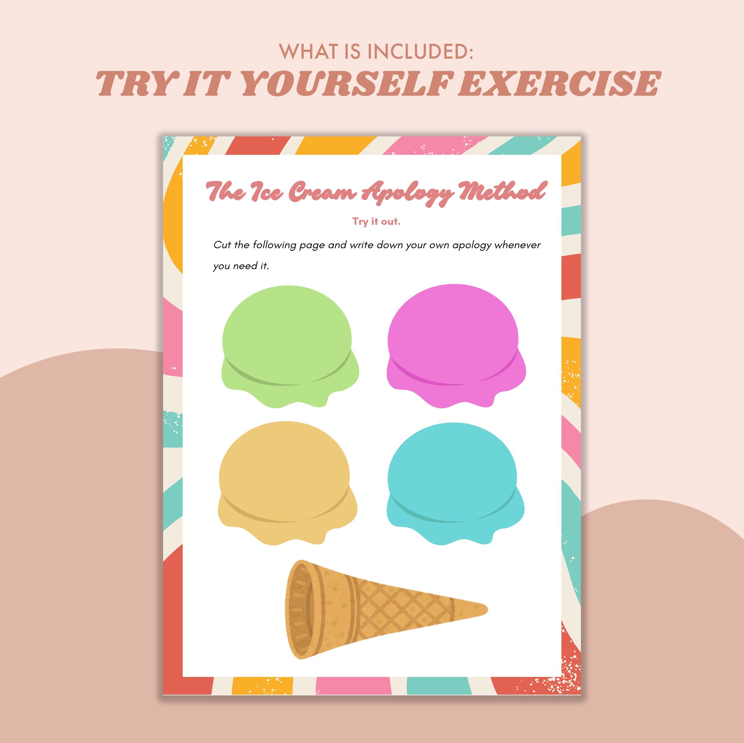 Ice Cream Apology Method Worksheet: Kids Communication Skills (PDF ...