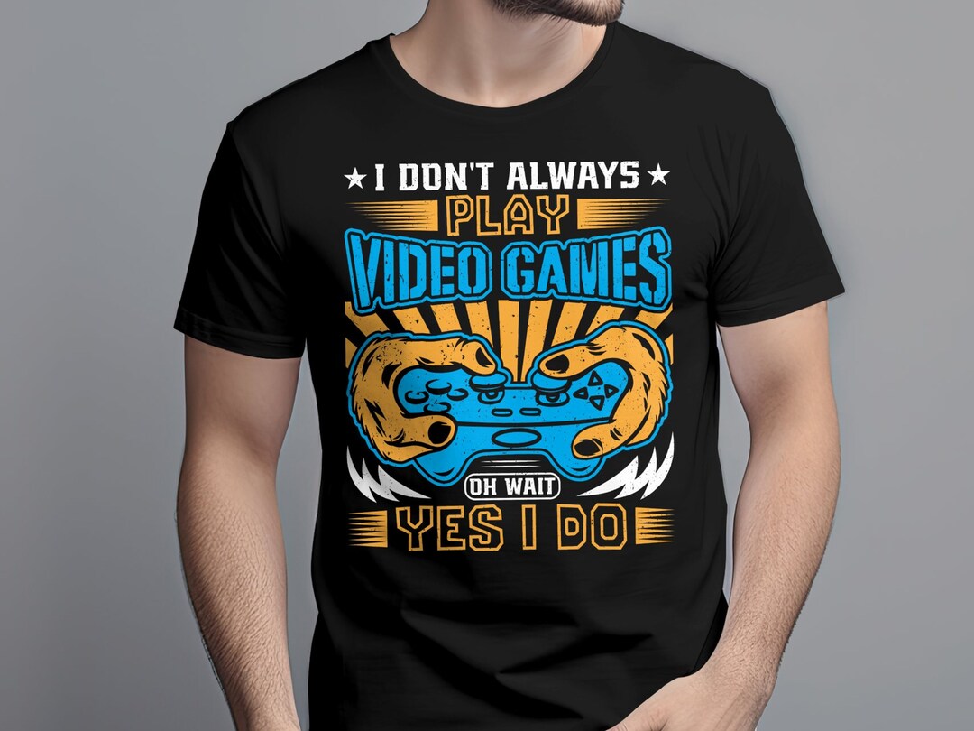 Retro Gaming T-shirt, Play Video Games Design, Casual Gamer Tee, Funny ...
