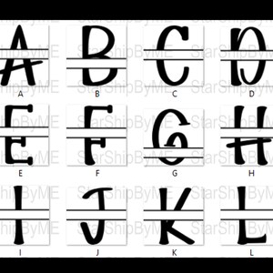 Split Monogram Alphabet SVG, Full A to Z Letters, Digital Download for ...