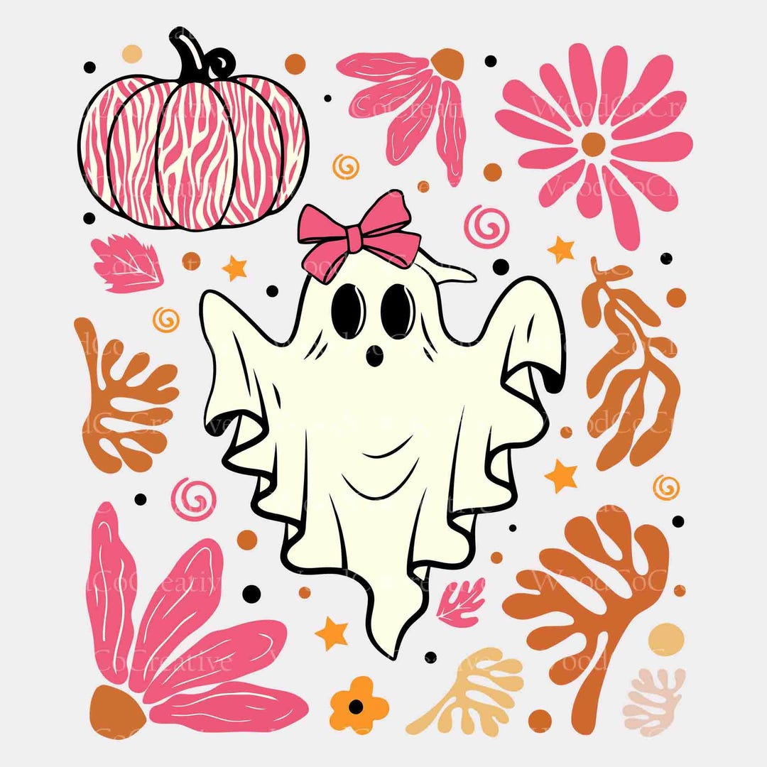 Halloween Pink Ghost PNG Cute and Spooky Digital Download for Shirts ...