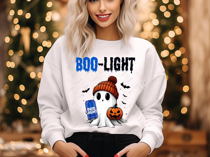 Bud Light Halloween Ghost With Beer PNG Cute Fall Mountain Halloween ...