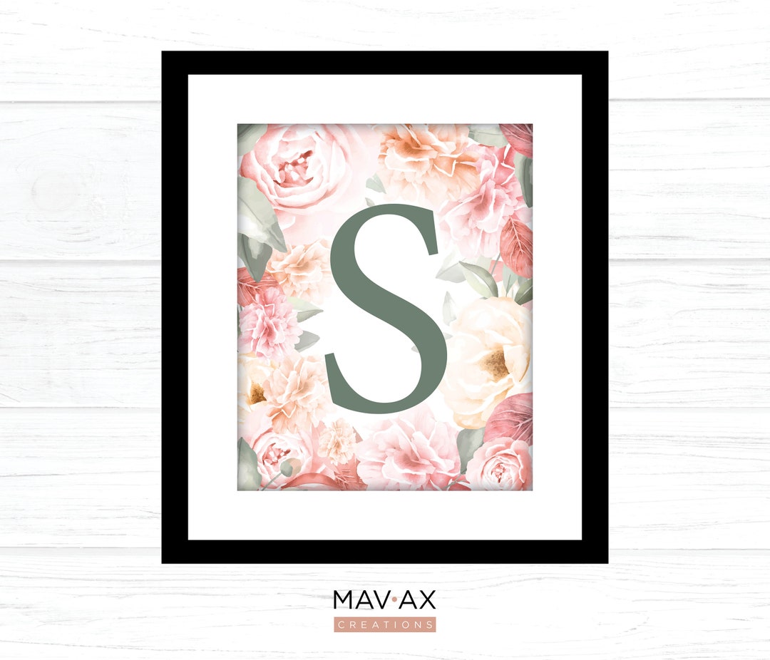 Letter S - Wall Art - 8x10 - Flowers - Digital Download - Etsy
