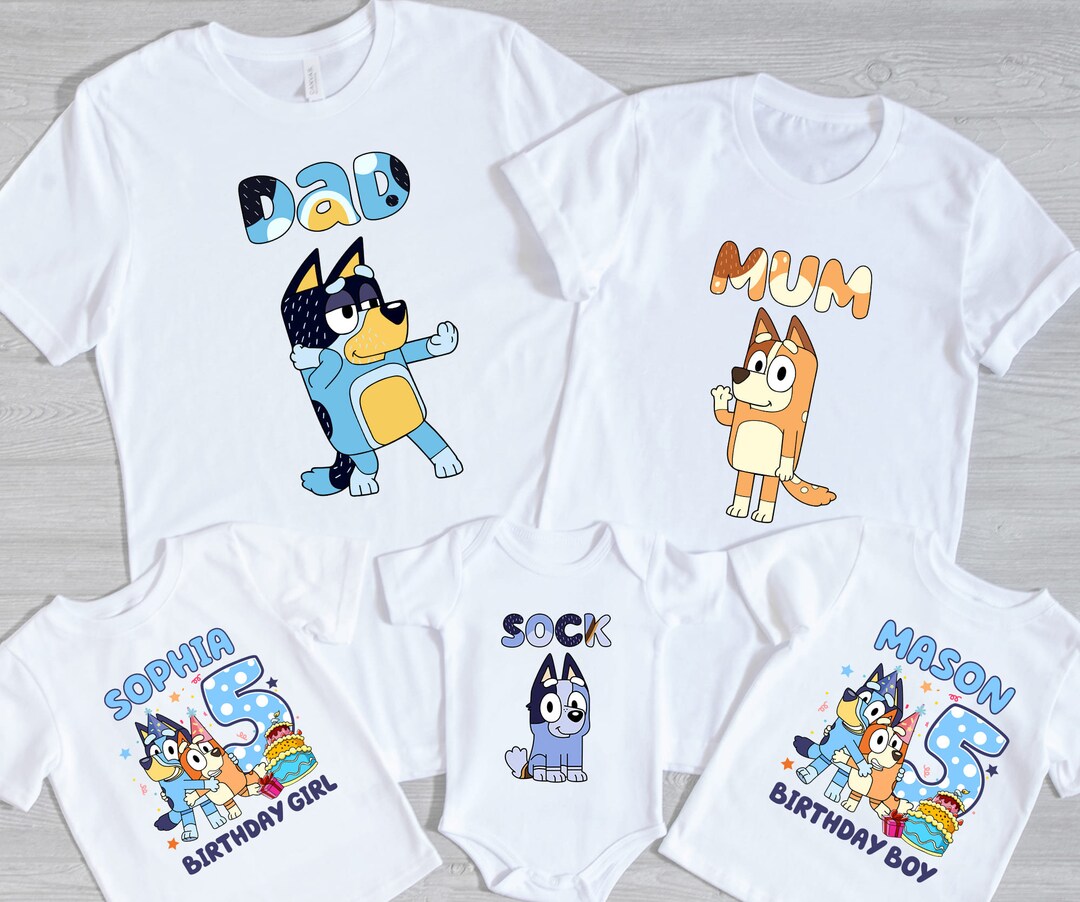 Personalized Bluey Family Matching Shirts Custom Bluey - Etsy