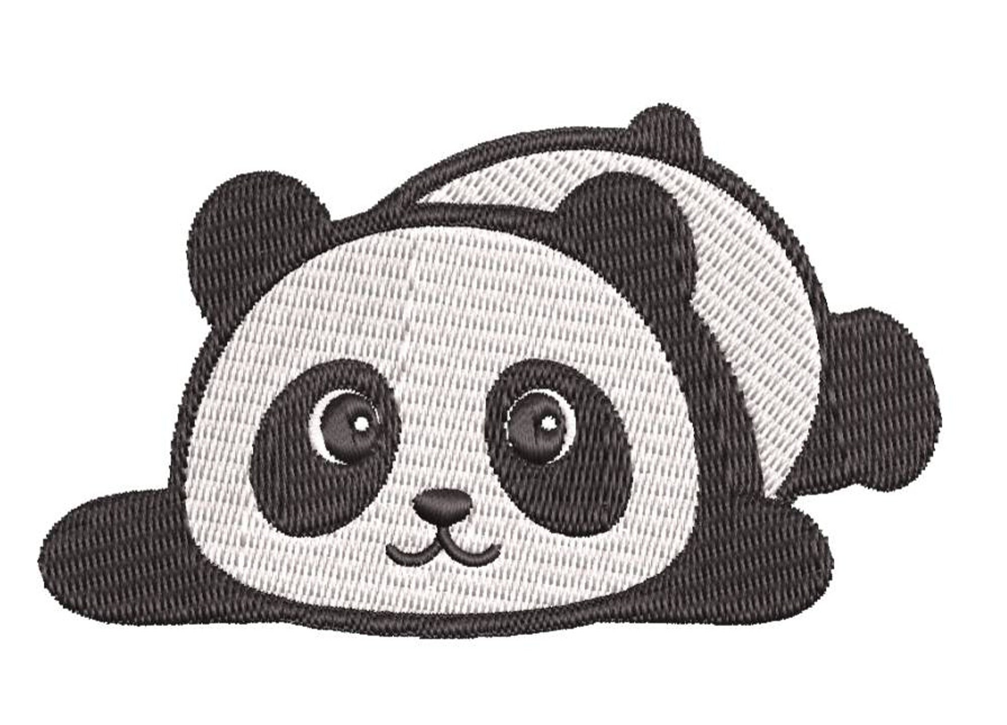 Cute Panda Embroidery Design - Lying Cute Panda Embroidery Pattern - Etsy