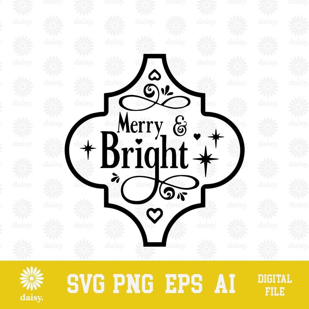 Merry and Bright Design SVG PNG EPS Funny Christmas Design Cricut ...