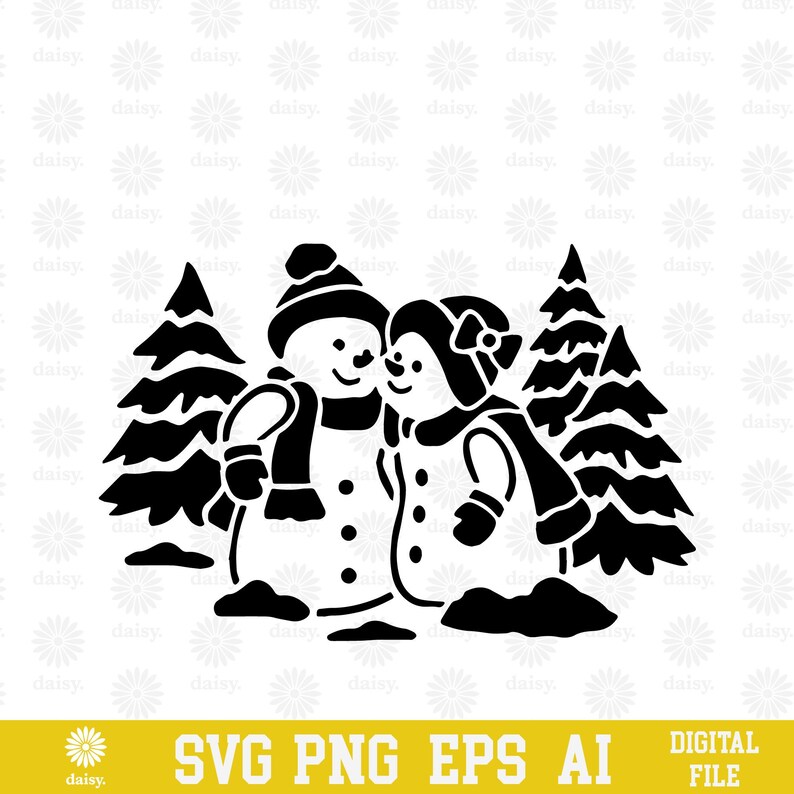 Snowman Snowwoman Design SVG PNG EPS Funny Christmas Design Cricut ...