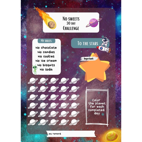 No Junk Food Chart - Etsy