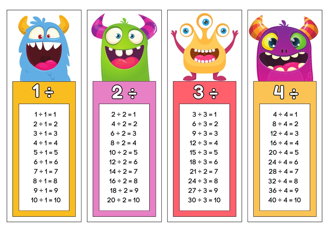 Cuadro de división tabla de división hoja de trabajo de - Etsy México