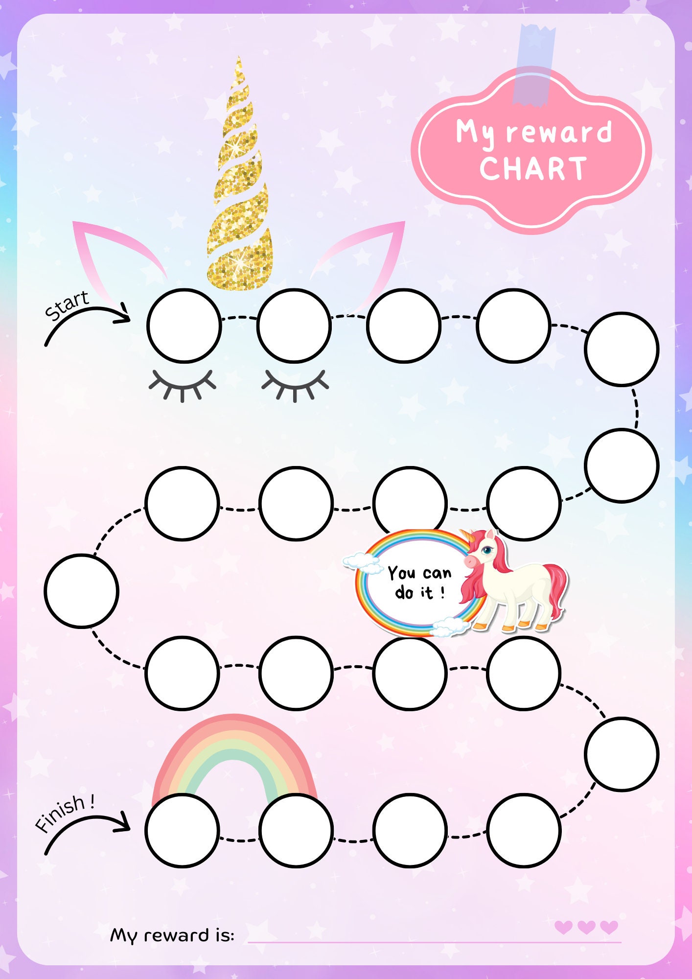 20 Day Kids Reward Chart, Kids Motivation Chart, Reward Chart, Kids ...