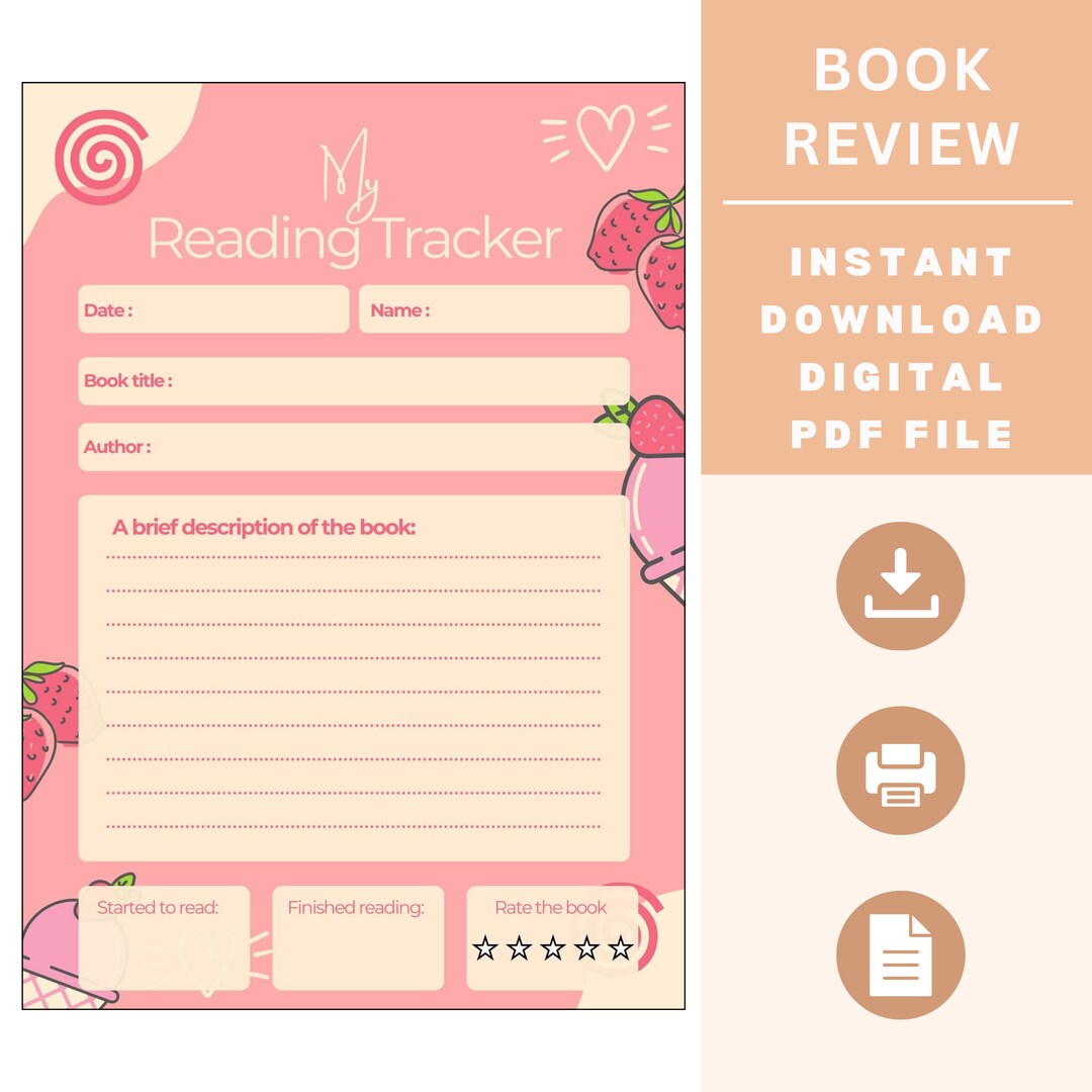 Kids Reading Progress Tracker, Book Review, Kids Printable Reading ...