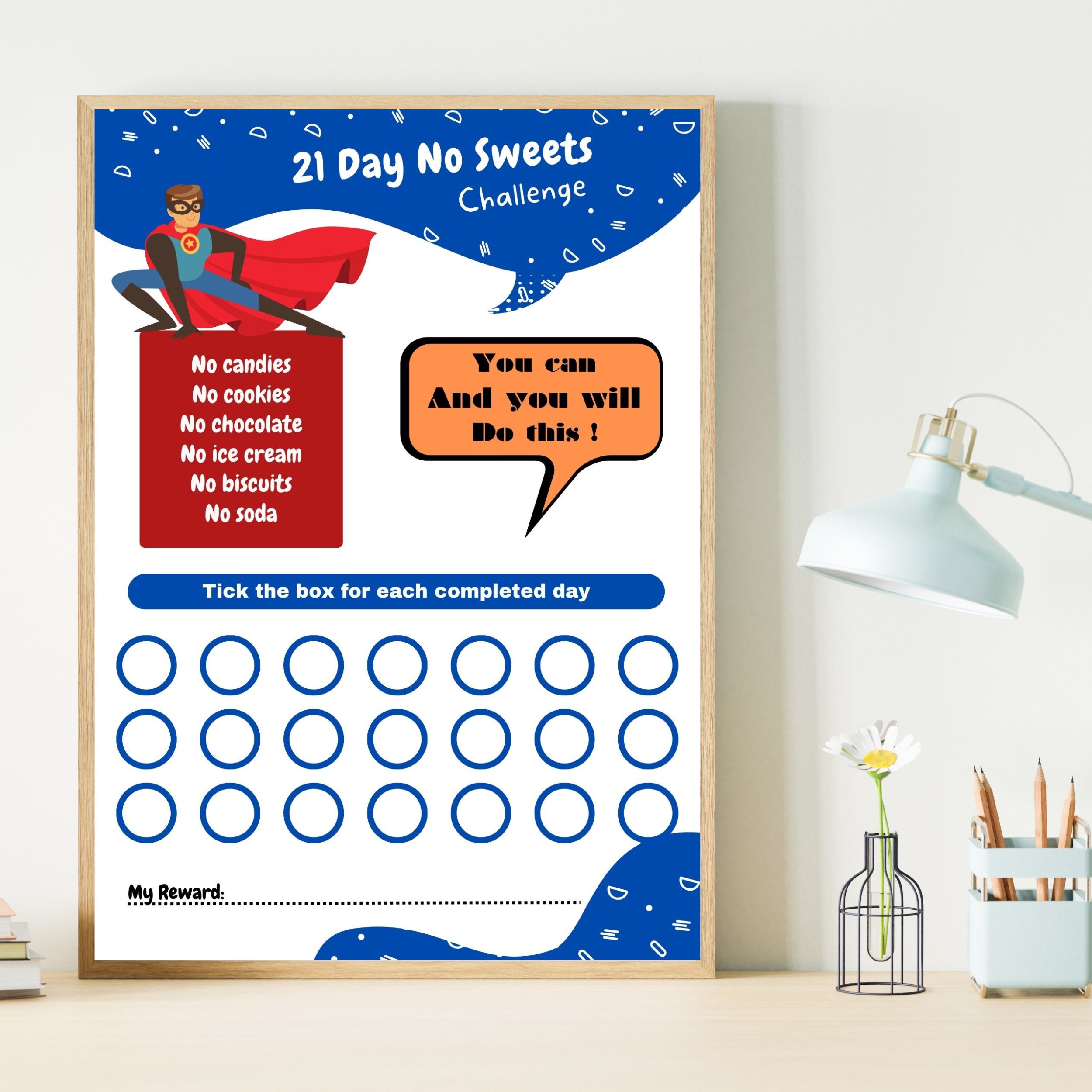 21 Day Reward Charts for Kids, Printable Reward Chart, Challenge ...