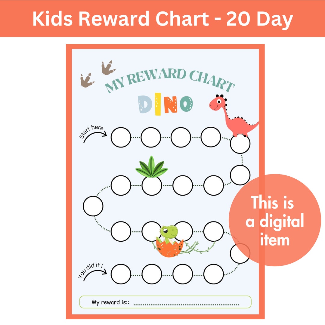 20 Day Kids Reward Chart Kids Motivation Chart Reward Chart - Etsy