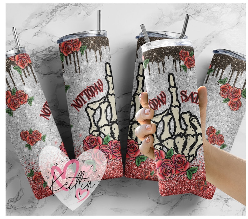 Drop Dead Middle Finger Bones Red Rose Goth Horror 20oz - Etsy