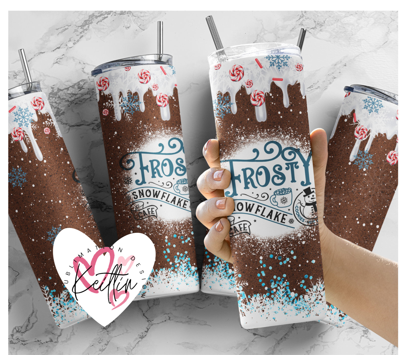 Frosty's Snowflake Cafe 20 Oz Skinny Tumbler | Christmas Time ...